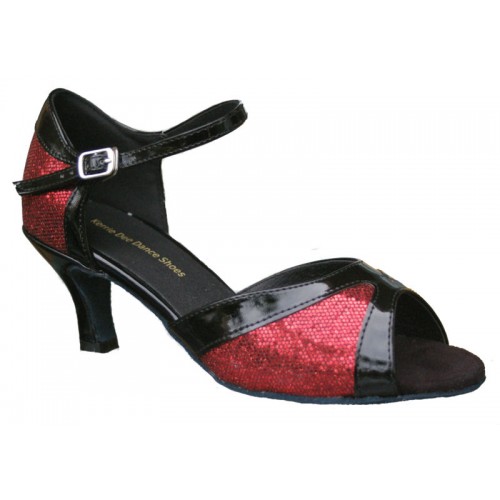 MAYA BLACK RED - 2.5 INCH HEEL - Kerrie Dee Dance Shoes