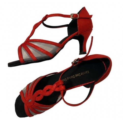 TIFFANY RED SHIMMER - 2.5 INCH HEEL - Kerrie Dee Dance Shoes